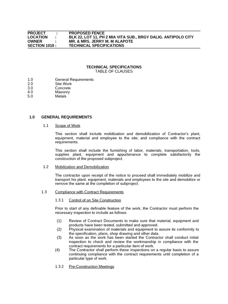 Technical Specification | PDF