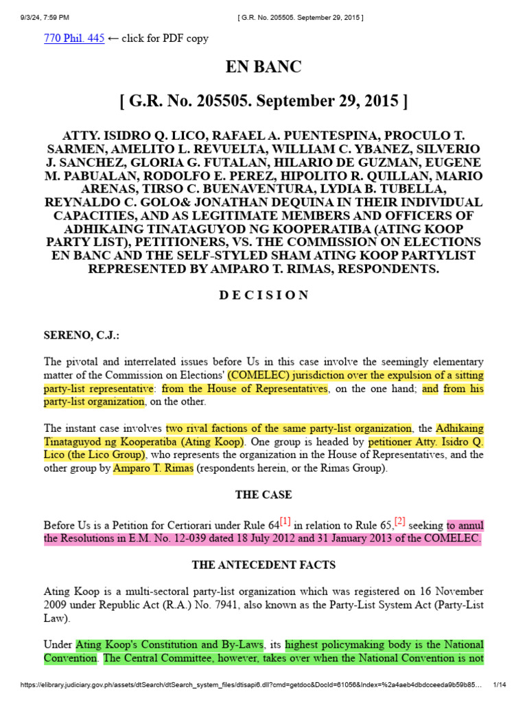 31 Lico V COMELEC | PDF