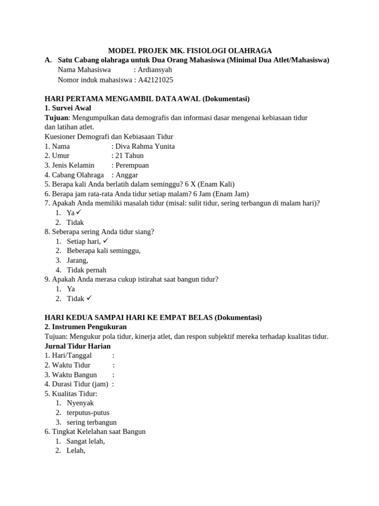 Project Mata Kuliah Fisiologi Olahraga | PDF