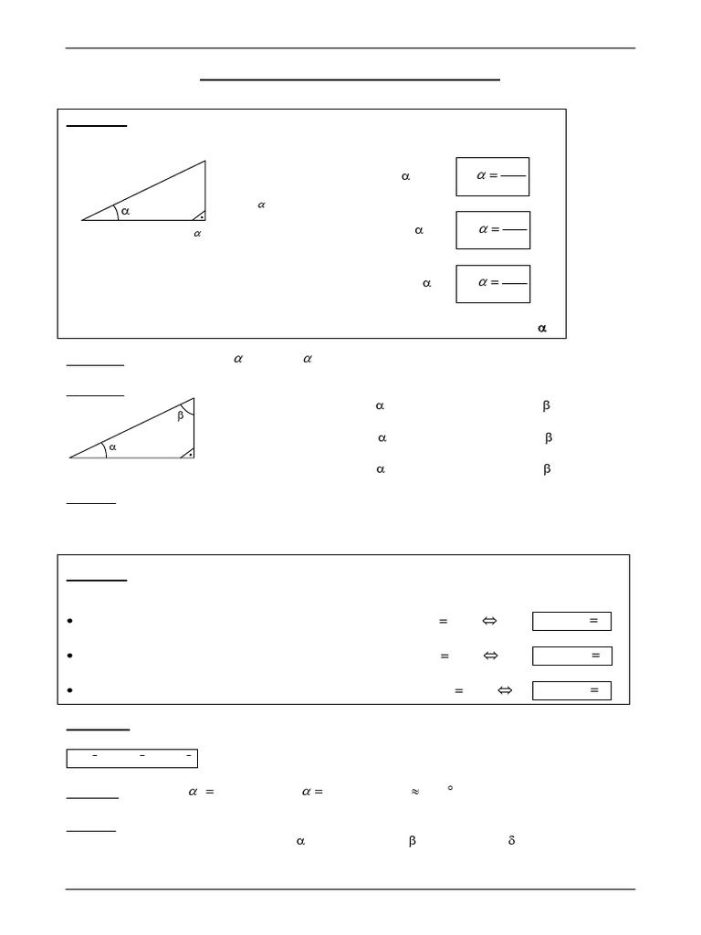 08 Trigonométrie (Triangle Réctangle) | PDF