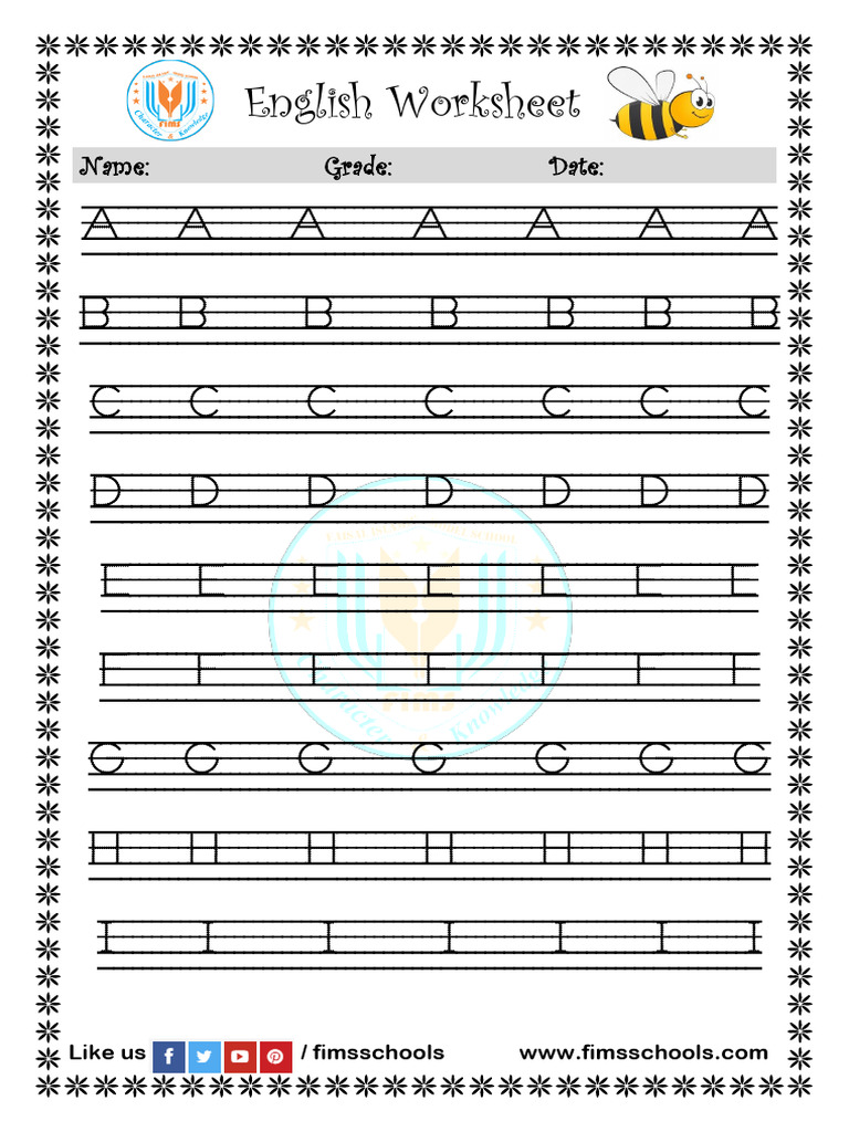 English Capital Tracing Letters A - Z 2 | PDF
