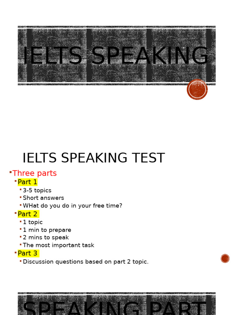 Speaking Part 1 | PDF