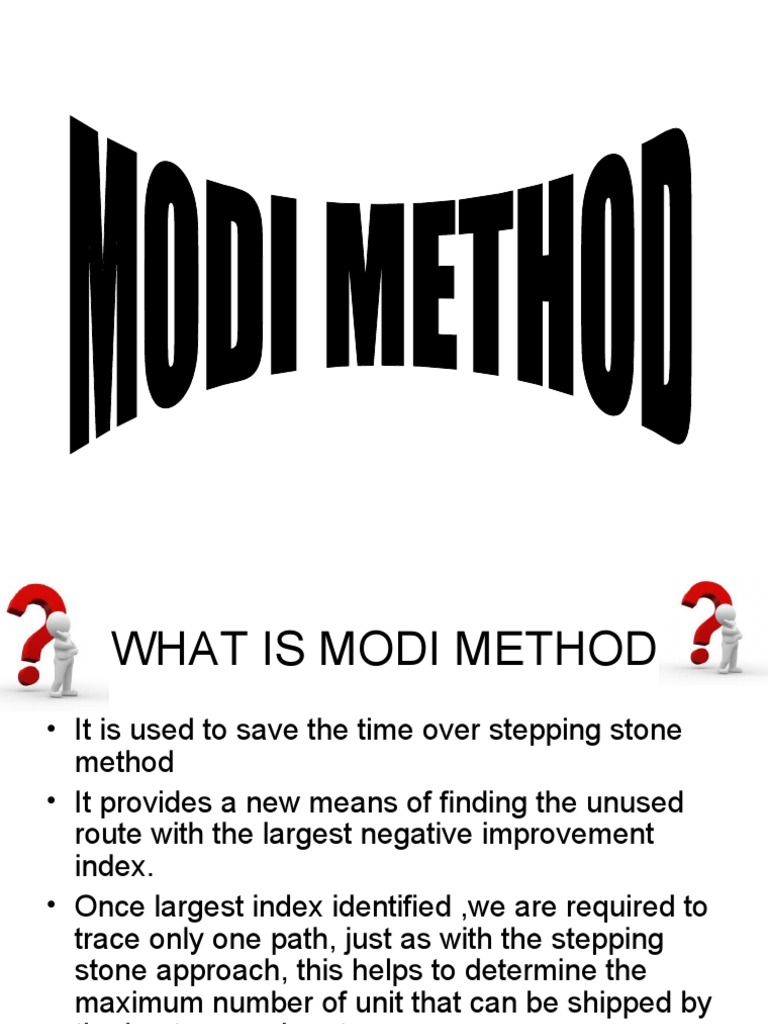 Modi Method | PDF | Theoretical Computer Science | Algorithms And Data ...