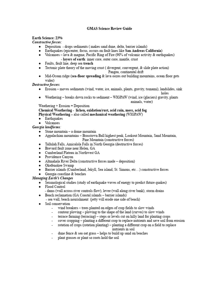 GMAS Science Review Guide | PDF