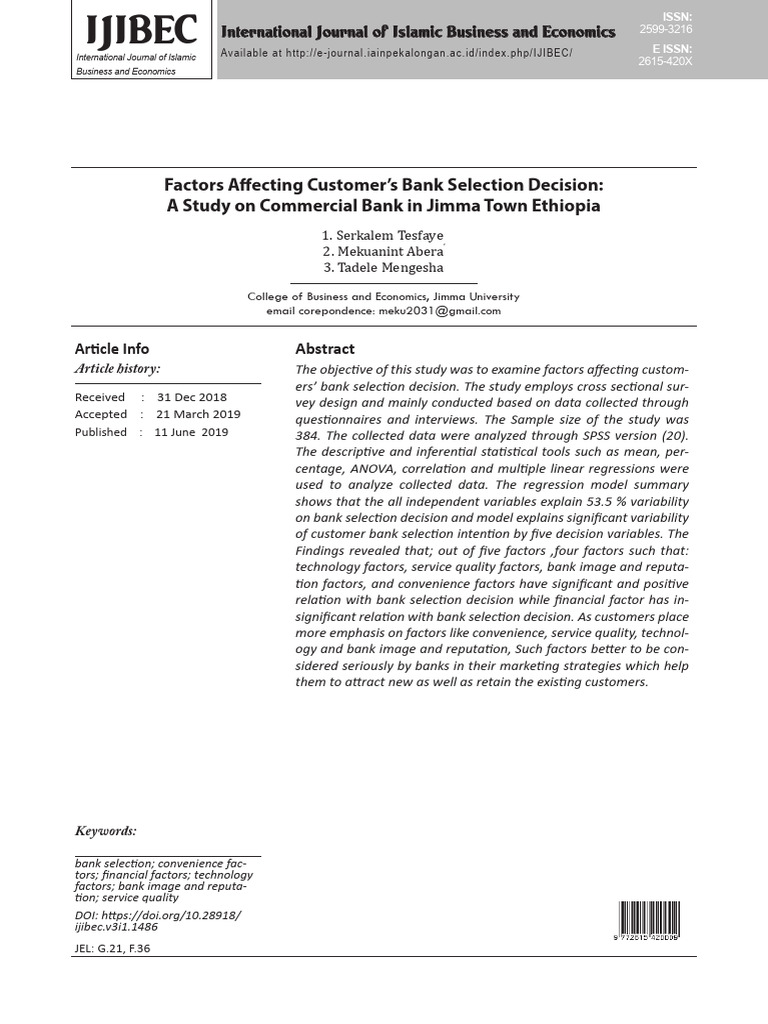 Factors Affecting Customers Bank Selection Decisi | PDF