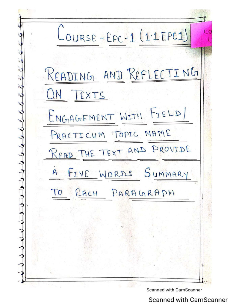 PRACTICUM EPC1-5 Words Summary | PDF