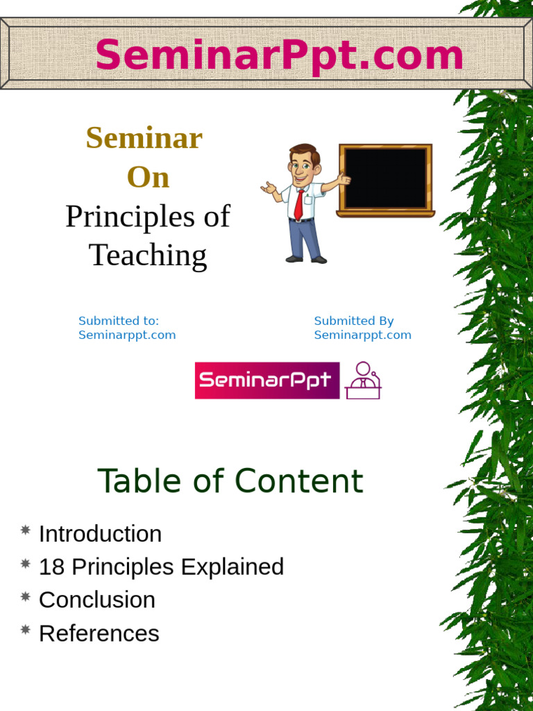 Principles of Teachning | PDF