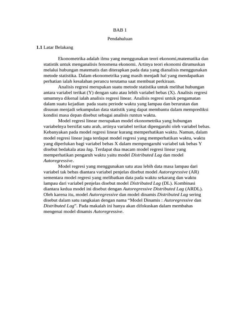 BAB 1 Latar Belakang Ekon | PDF