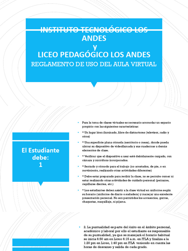 Manual de Convivencia Virtual Itla - Liceo 2020 | PDF