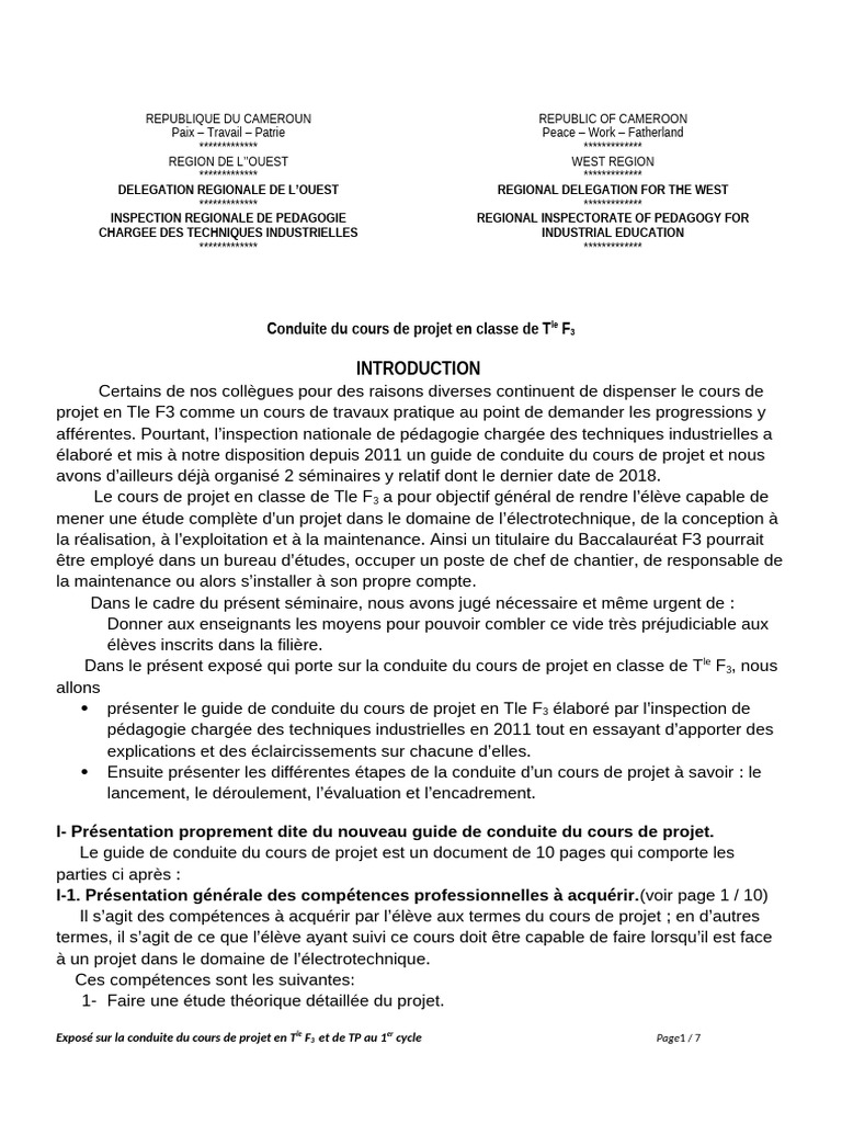 Conduite Cours de Projet | PDF