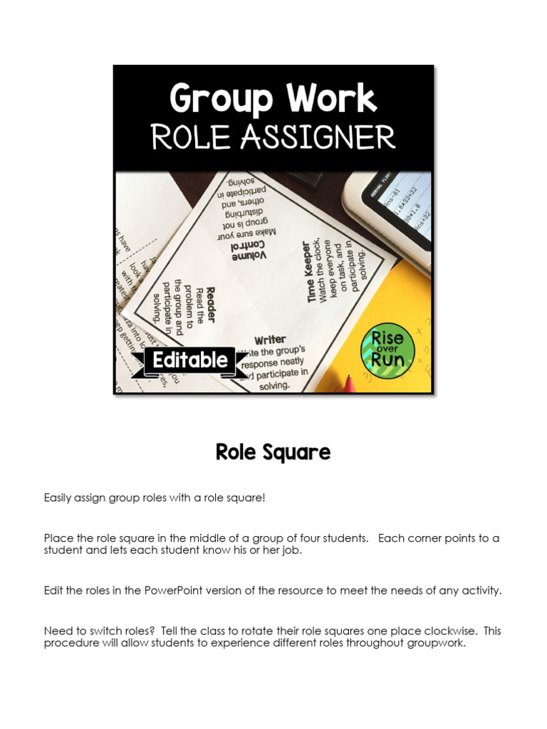 Group Work Role Square TPT | PDF