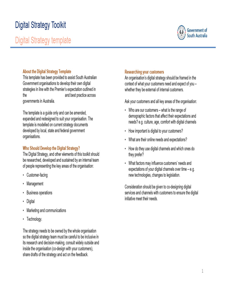 Digital Strategy Template | PDF