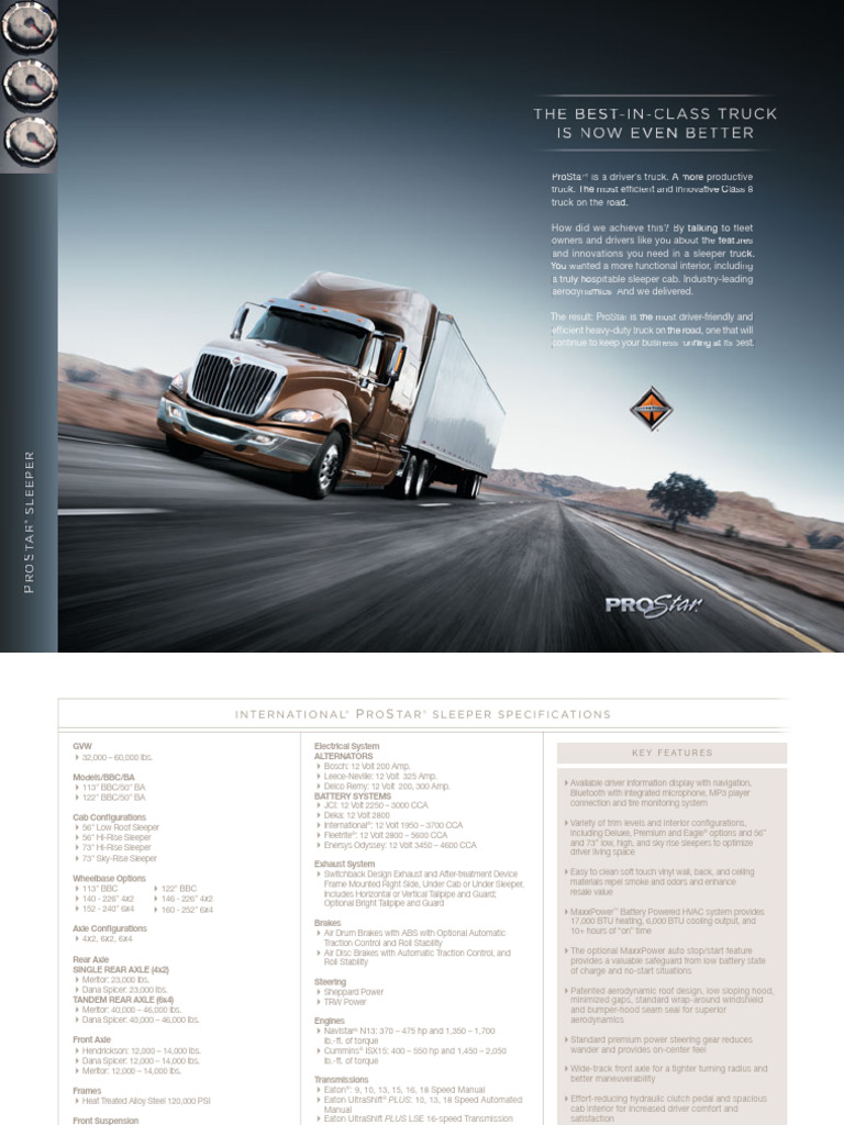 truckmanualshub.com_International ProStar Sleeper Specification Sheet | PDF