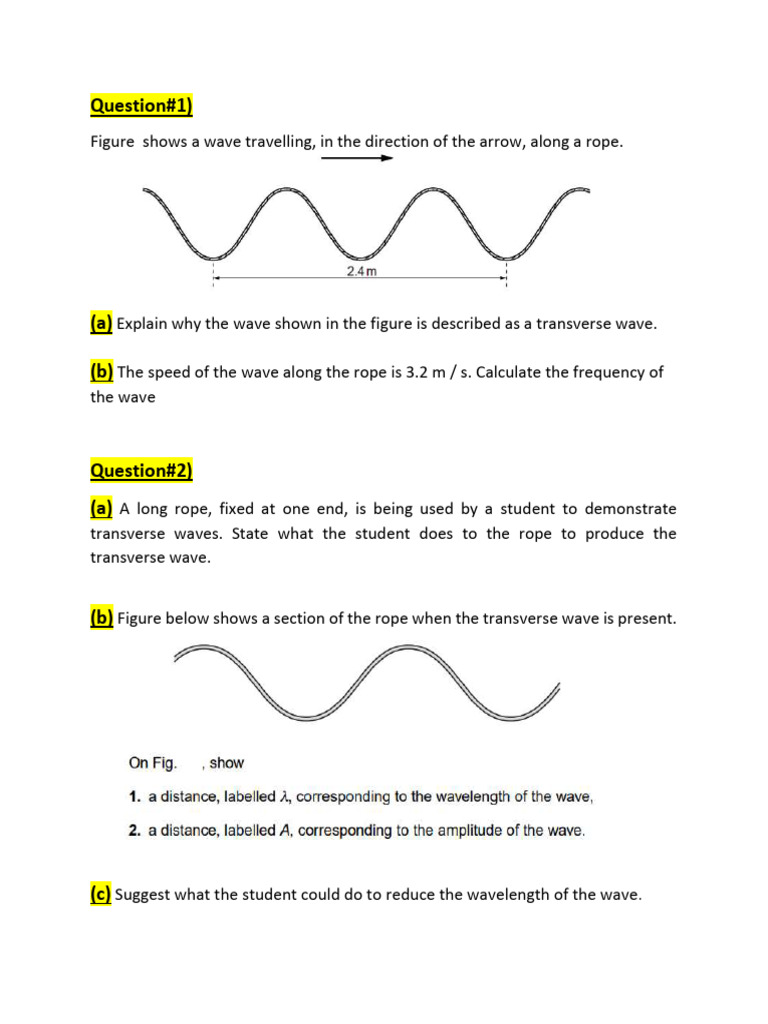 Questions Waves | PDF