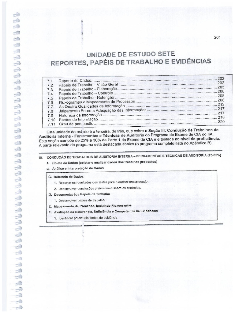 Papeis de Trabalho e Evidencias | PDF