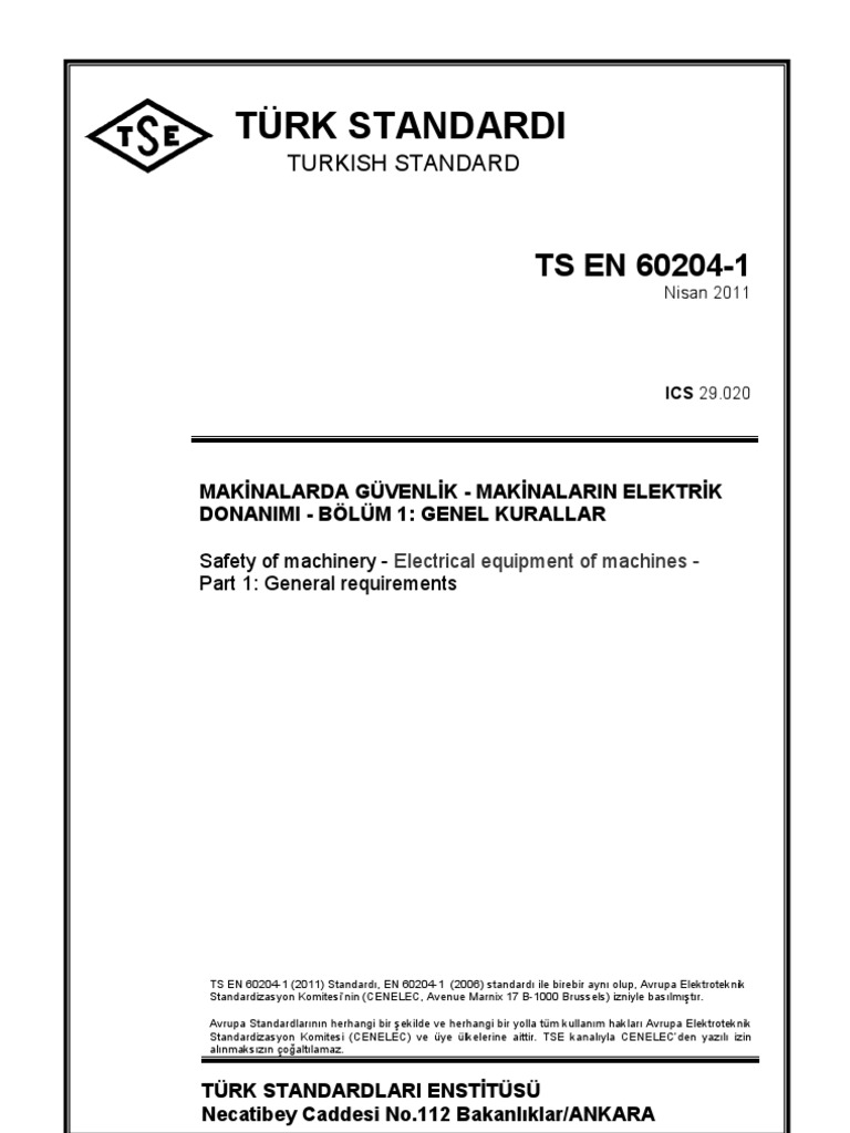 TS en 60204 1 | PDF