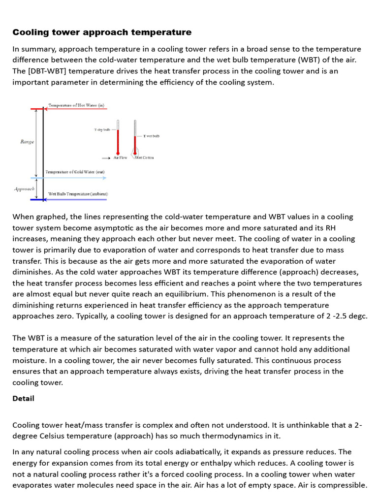 Cooling Tower Approach Temperature Explained | PDF | Temperature ...