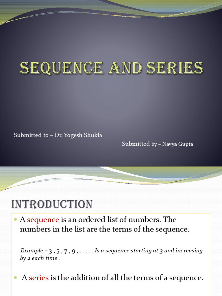 Sequence and Series PPT NG | PDF