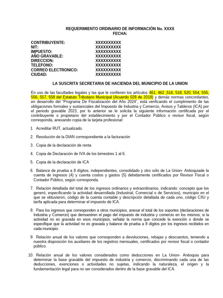 Req Ordinario Formato Union | PDF