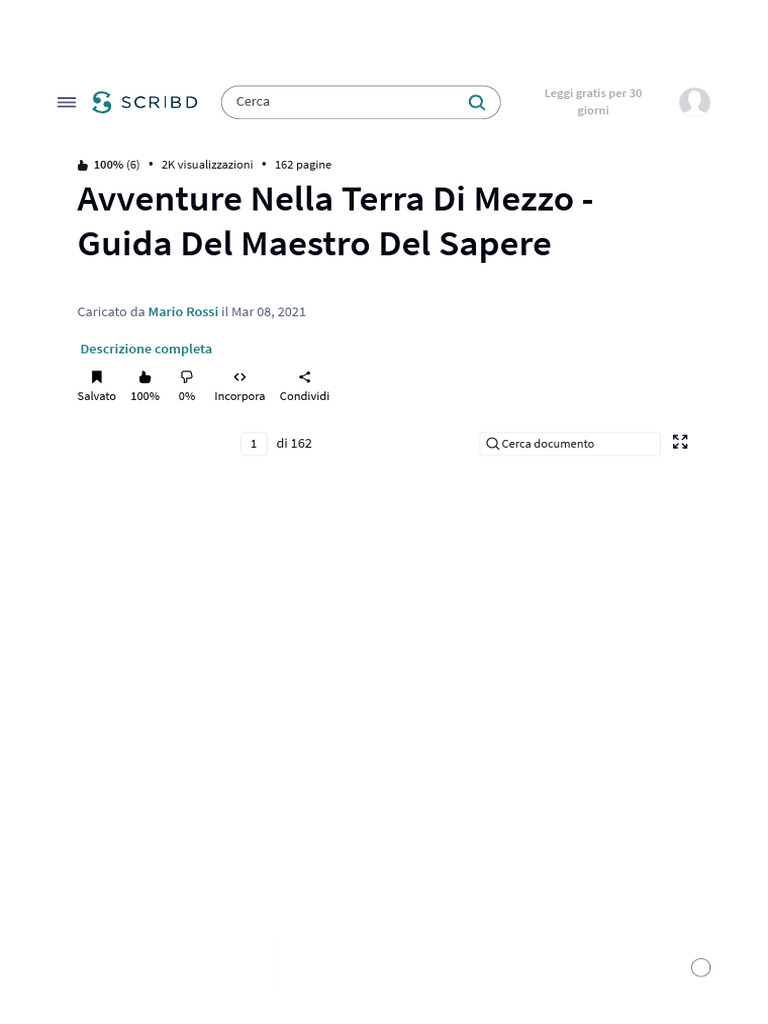 Avventure Nella Terra Di Mezzo - Guida Del Maestro Del Sapere _ PDF | PDF