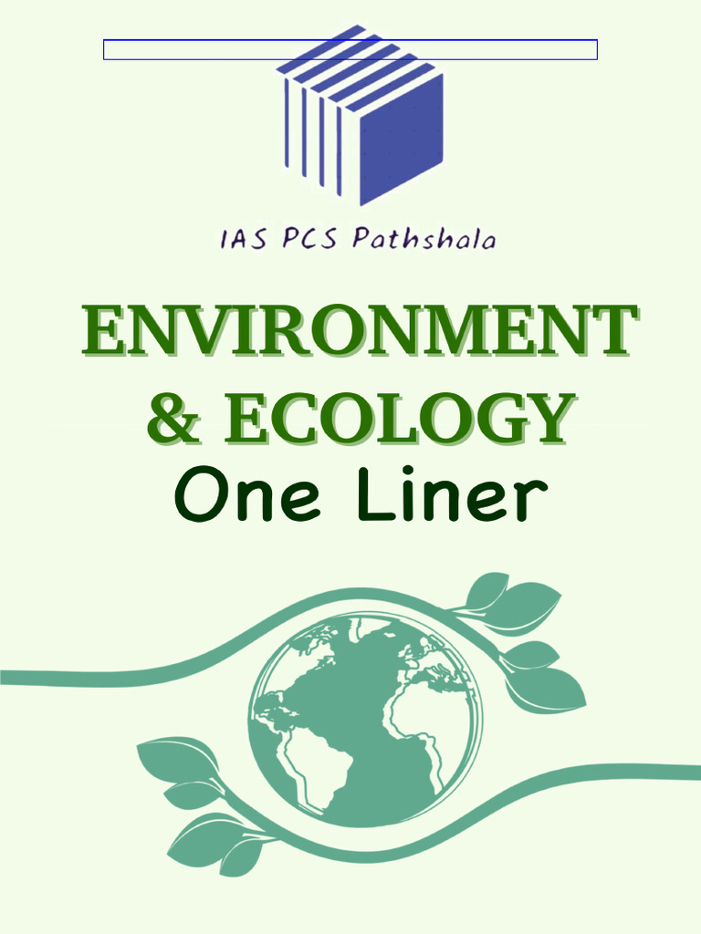 Environment One Liner IAS PCS PATHSHALA in English | PDF
