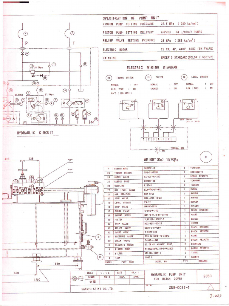 Hydraulic Pump Unit For Hatch Cover | PDF