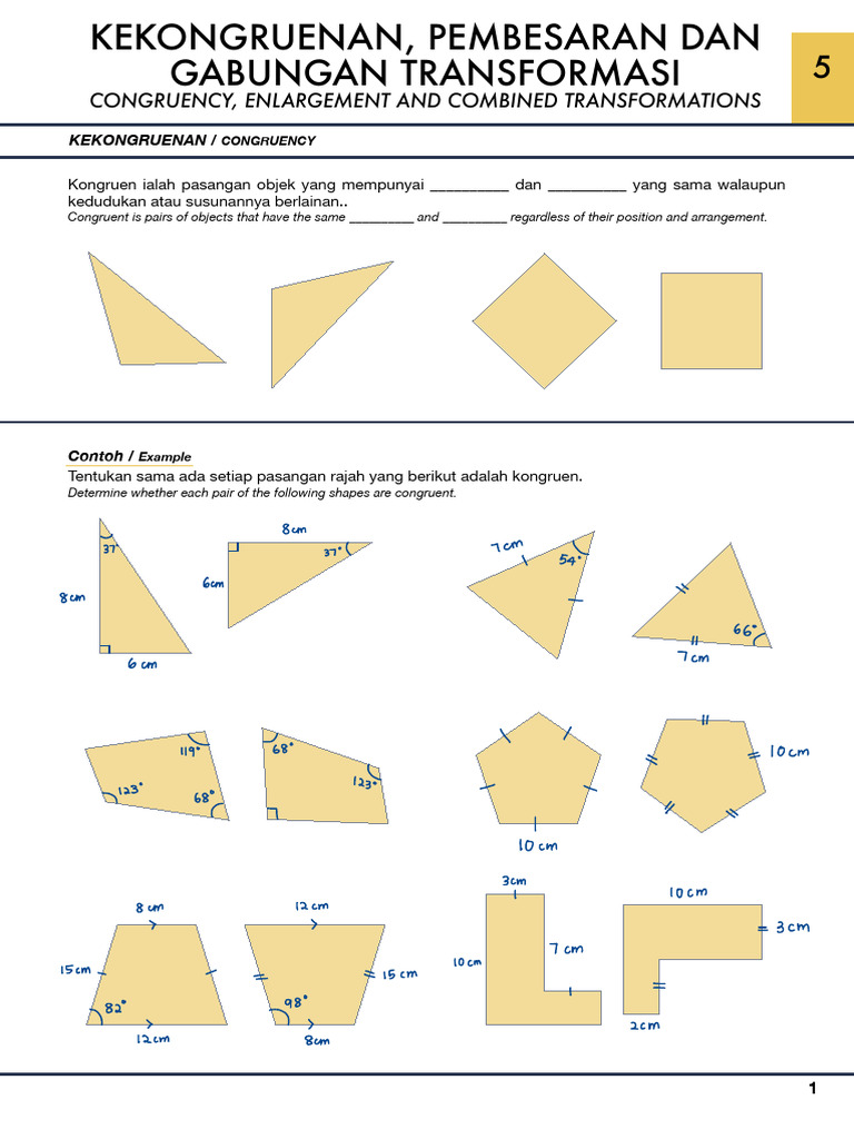 Modul Kongruen, Pembesaran & Gabungan Transformasi | PDF