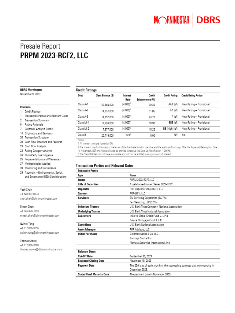 PRPM 2023-RCF2 | PDF