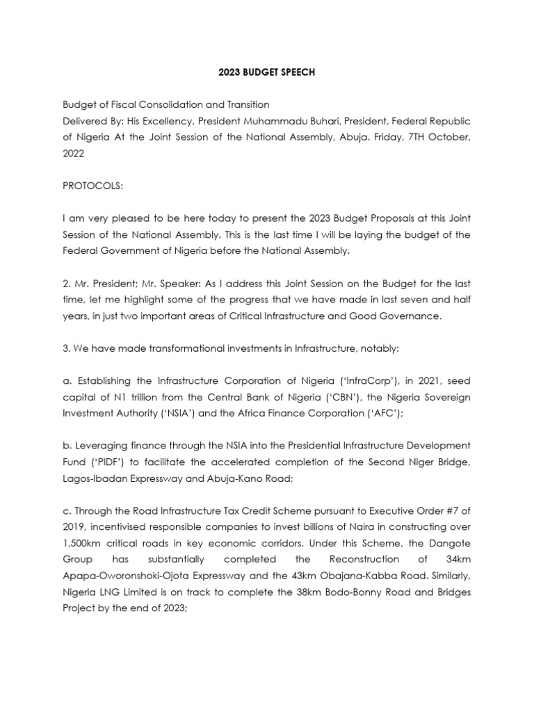 2023 Budget Speech | PDF