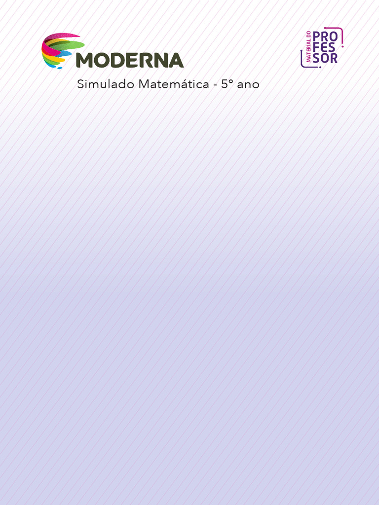 Simulado Matemática - 5º Ano - Material Do Professor | PDF