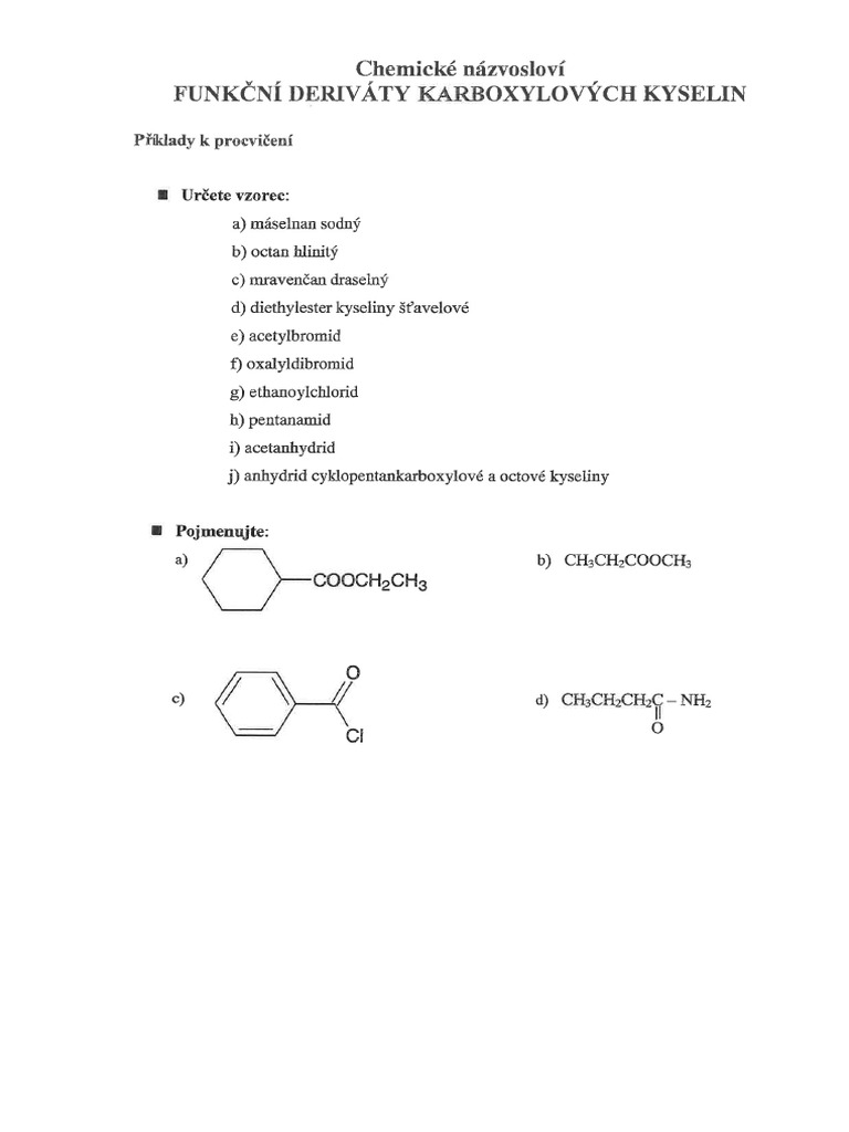 Funkční Deriváty K.K. VZORCE+NÁZVY | PDF