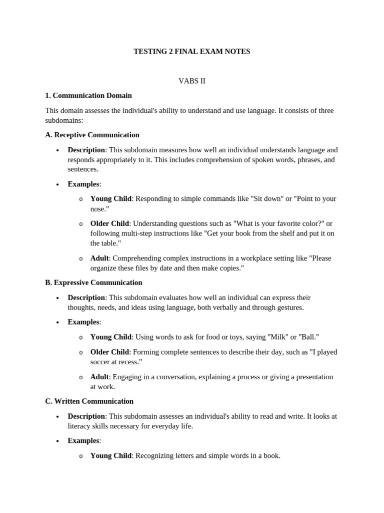 Testing Final Exam Notes | PDF