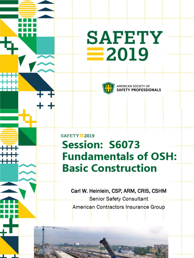 Basic Construction Safety (2109 ASSP Presentation) | PDF