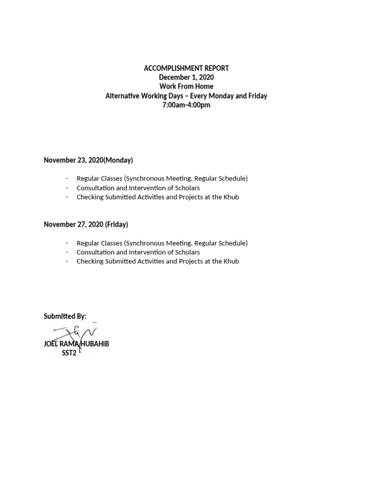 ACCOMPLISHMENT REPORT-week16 | PDF