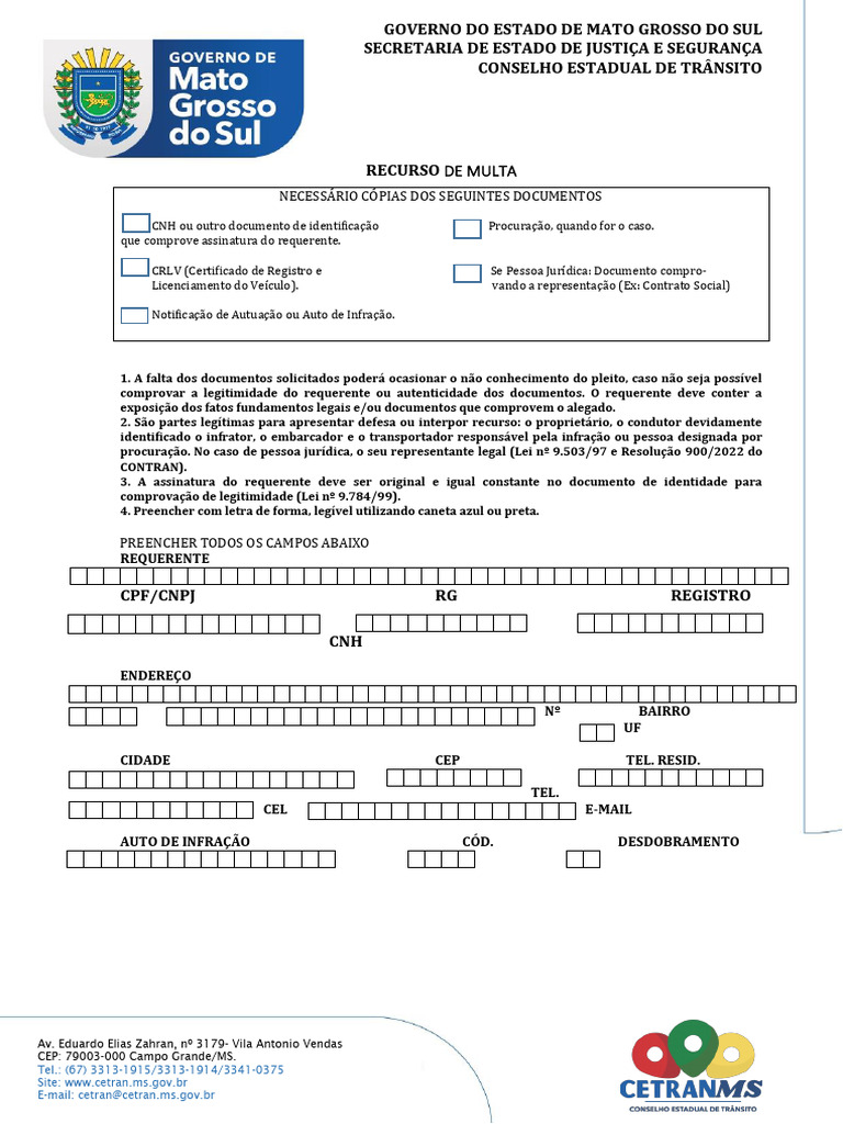 Recurso Contra Multa de Trânsito | PDF