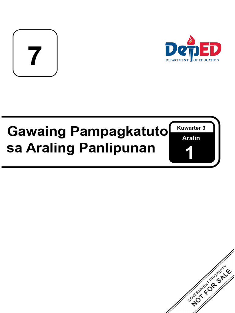 WS - Q3 - AP 7 - Aralin 1 - Linggo 1 | PDF