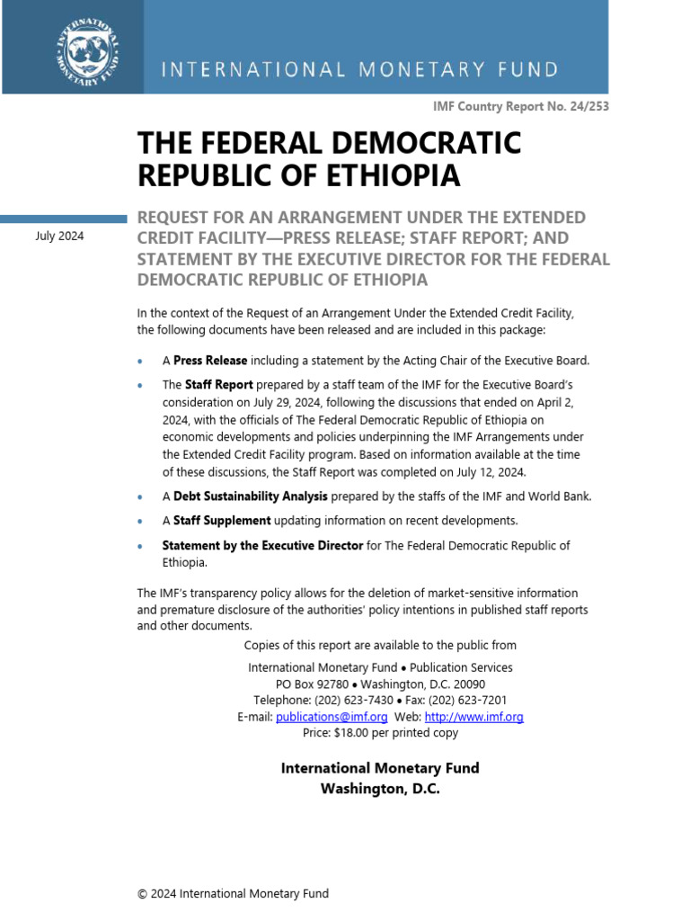 IMF Ethiopian Reform Document | PDF | International Monetary Fund ...
