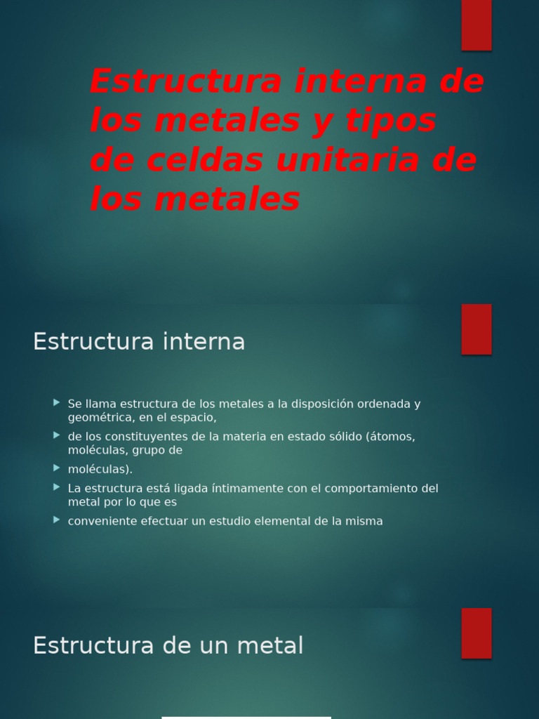 Estructura Interna de Los Metales y Tipos Hernando | PDF