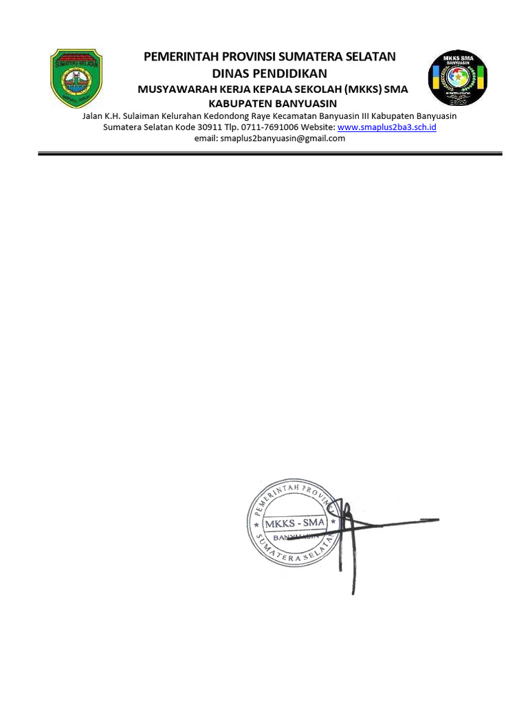 Surat Undangan Rapat MKKS SMA . September 2024 | PDF