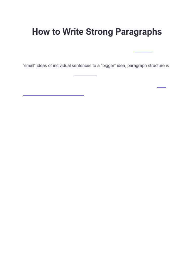Paragraph Writing | PDF