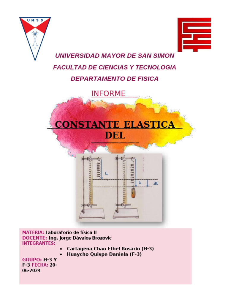 Informe 1 de Labo de Fisica 2 Constante Elastica | PDF