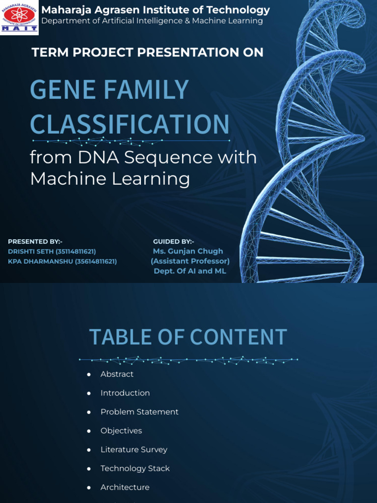 Gene Family Classification From Dna Sequence With Machine Learning | PDF