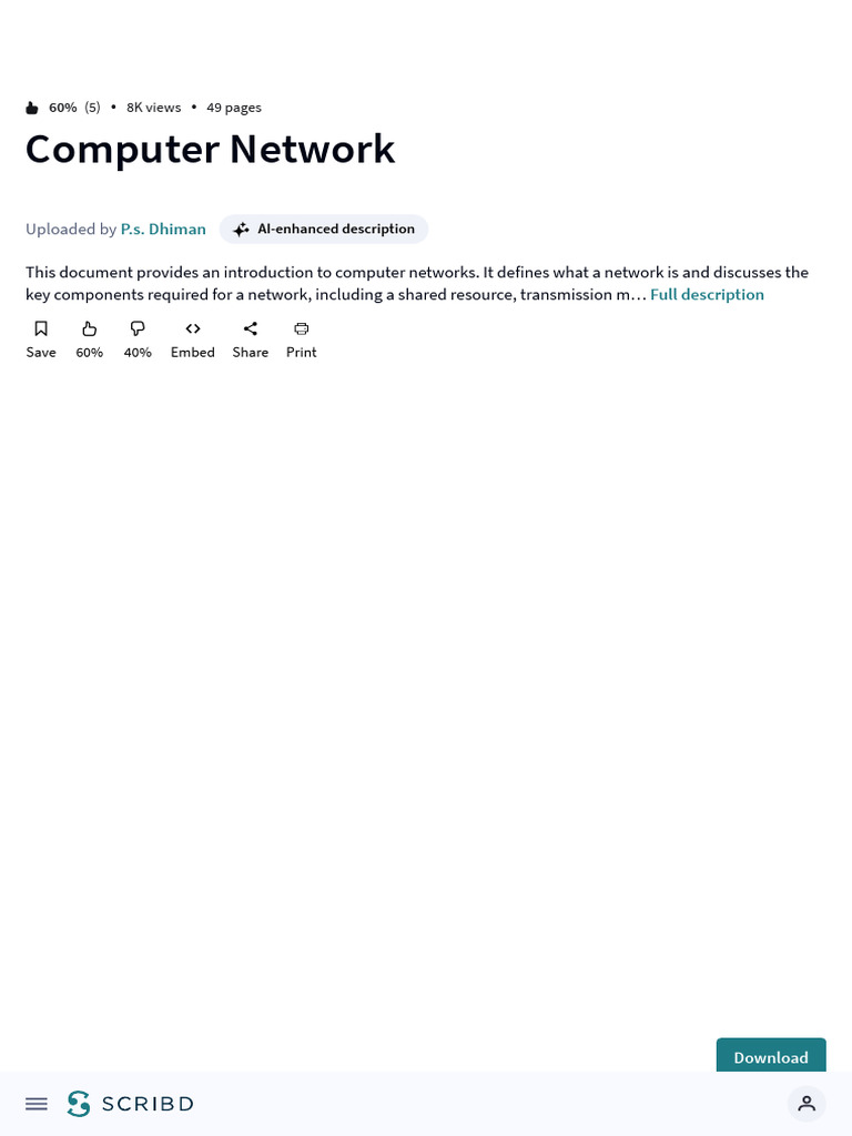 Computer Network: P.S. Dhiman | PDF