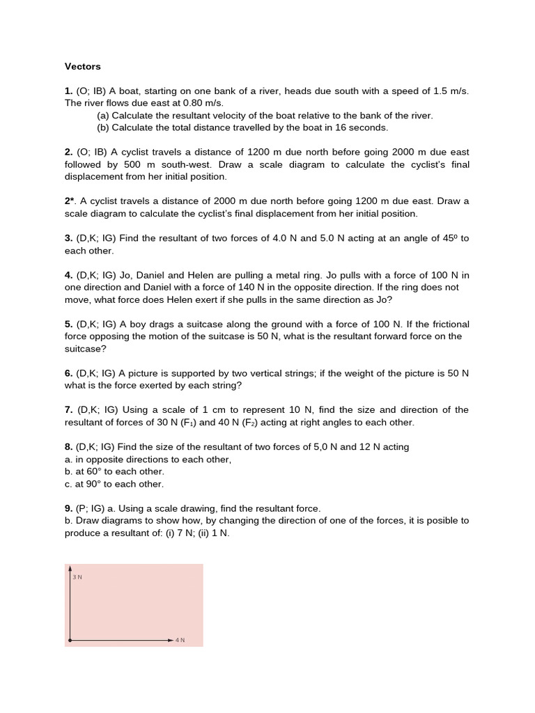 Physics Vectors Problem Set | PDF