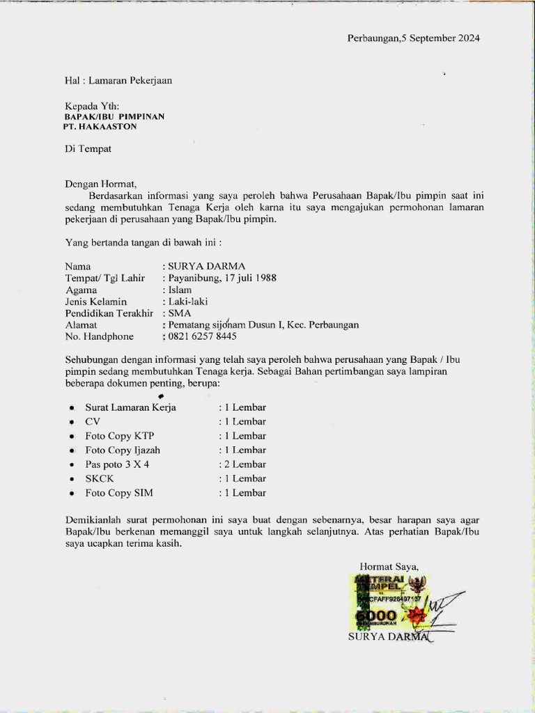 Lamaran Dikompresi | PDF