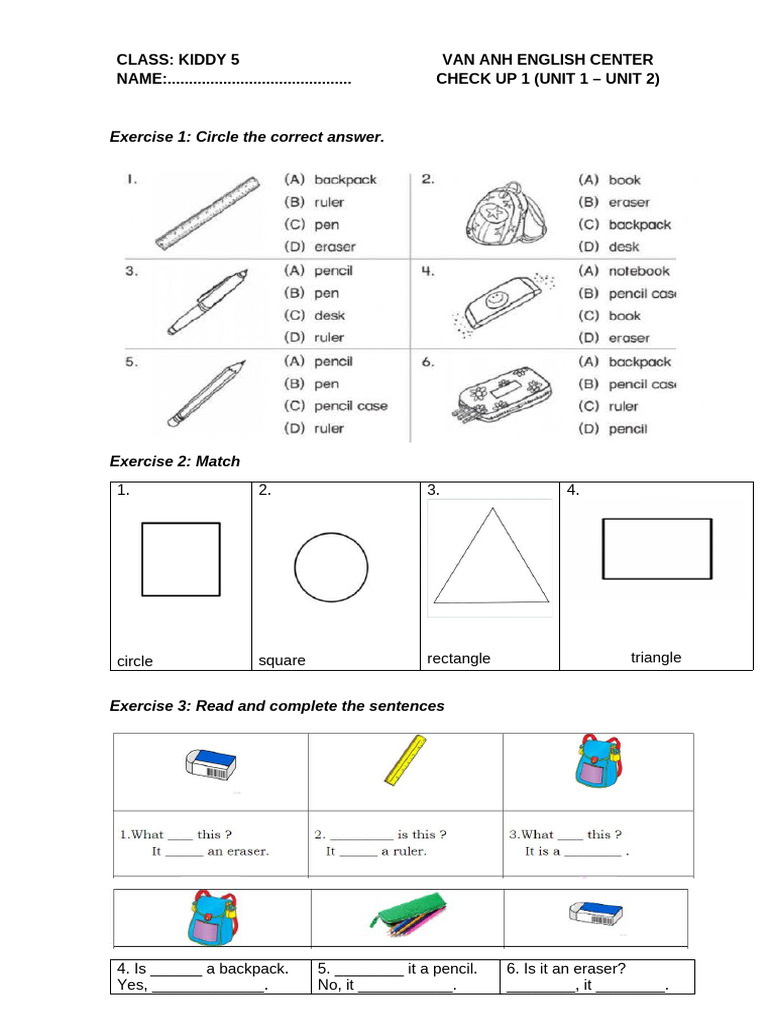 Check Up 1 - Unit1,2 | PDF