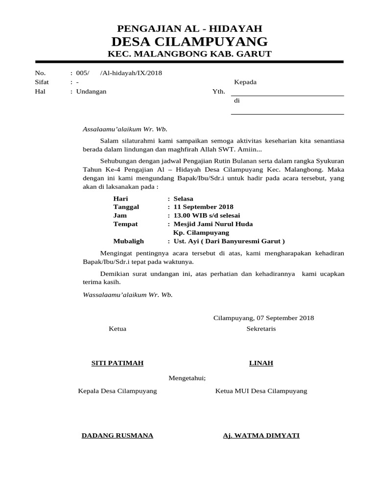 Undangan Minggon | PDF