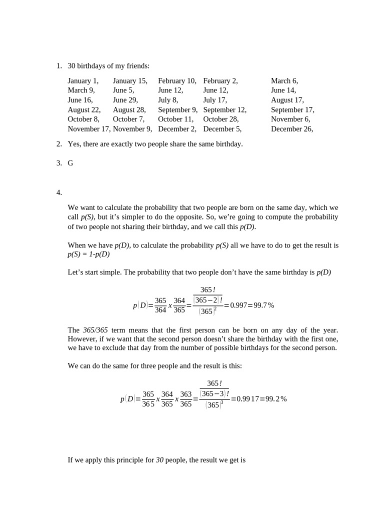 Birthday problem | PDF
