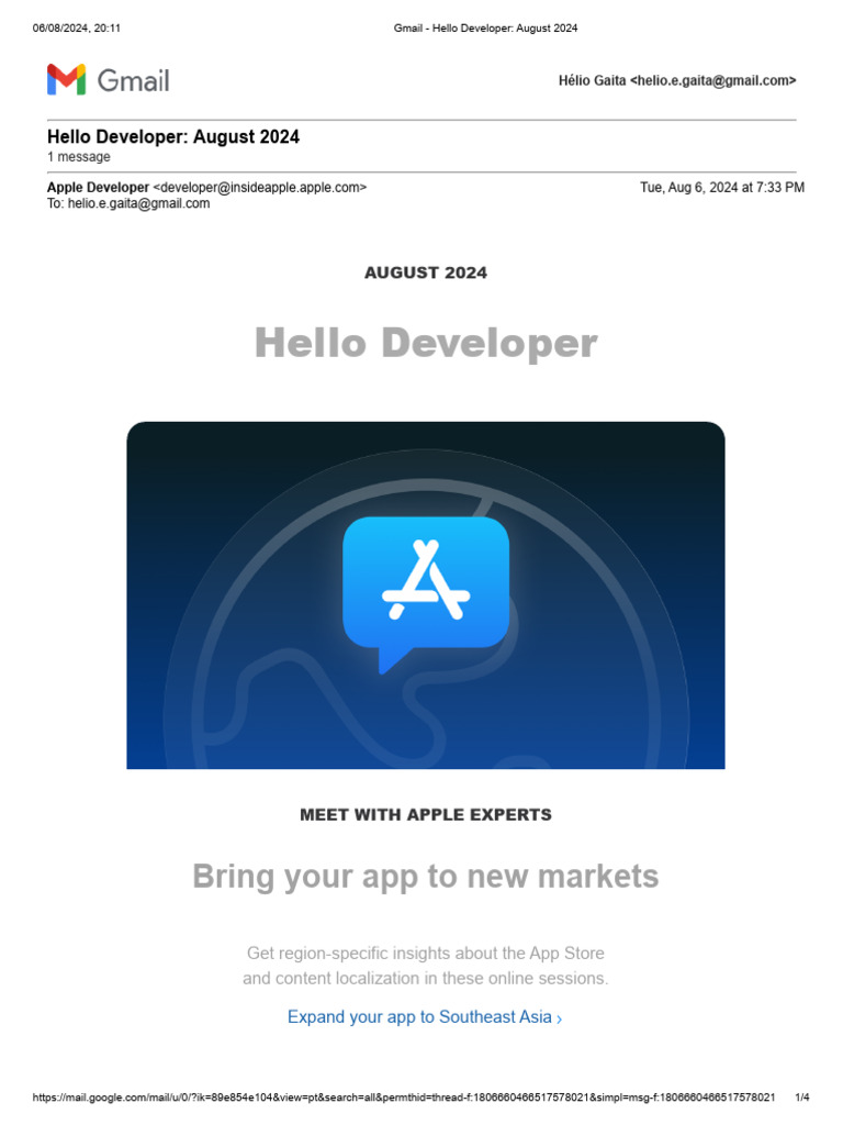 Gmail - Hello Developer - August 2024 | PDF