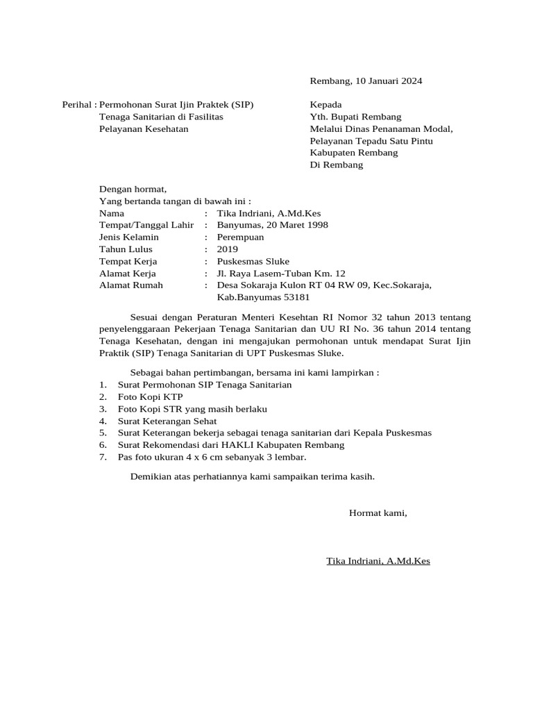 Permohonan SIP | PDF